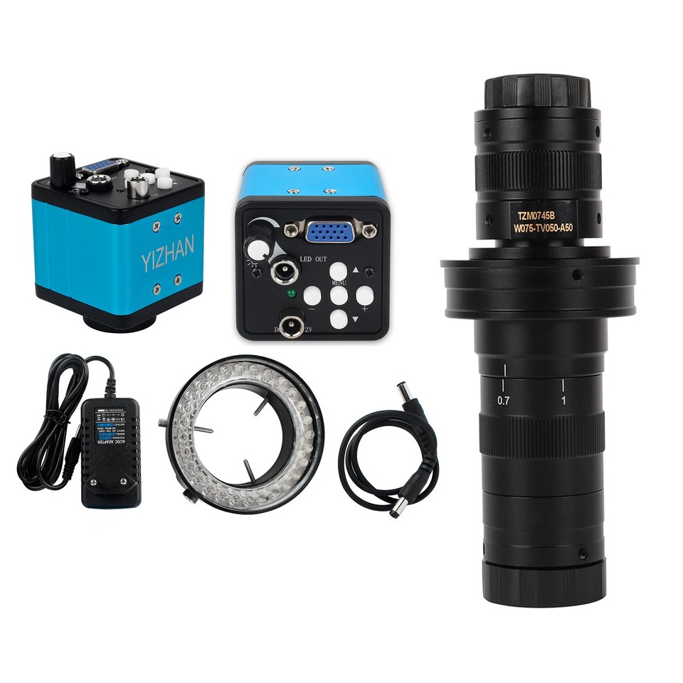 Digital 13MP VGA Camera Microscope Adjustable Zoom C Mount Lens LED ...
