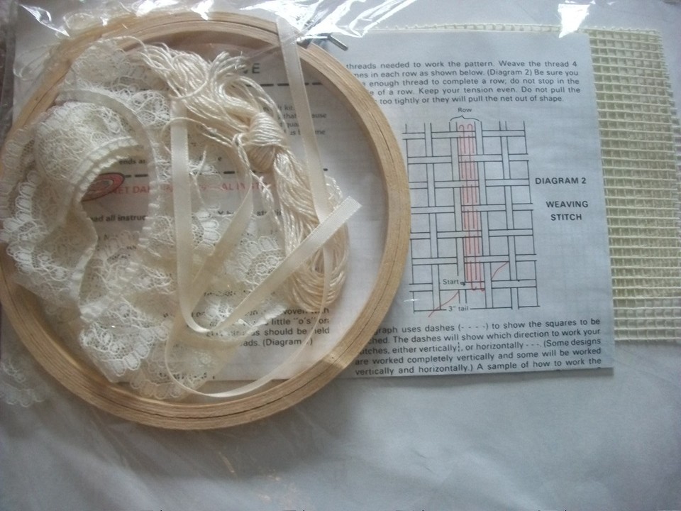 Creative Circle "Symbolic Dove" Net Darning Kit Size 8" Date 1985 | eBay