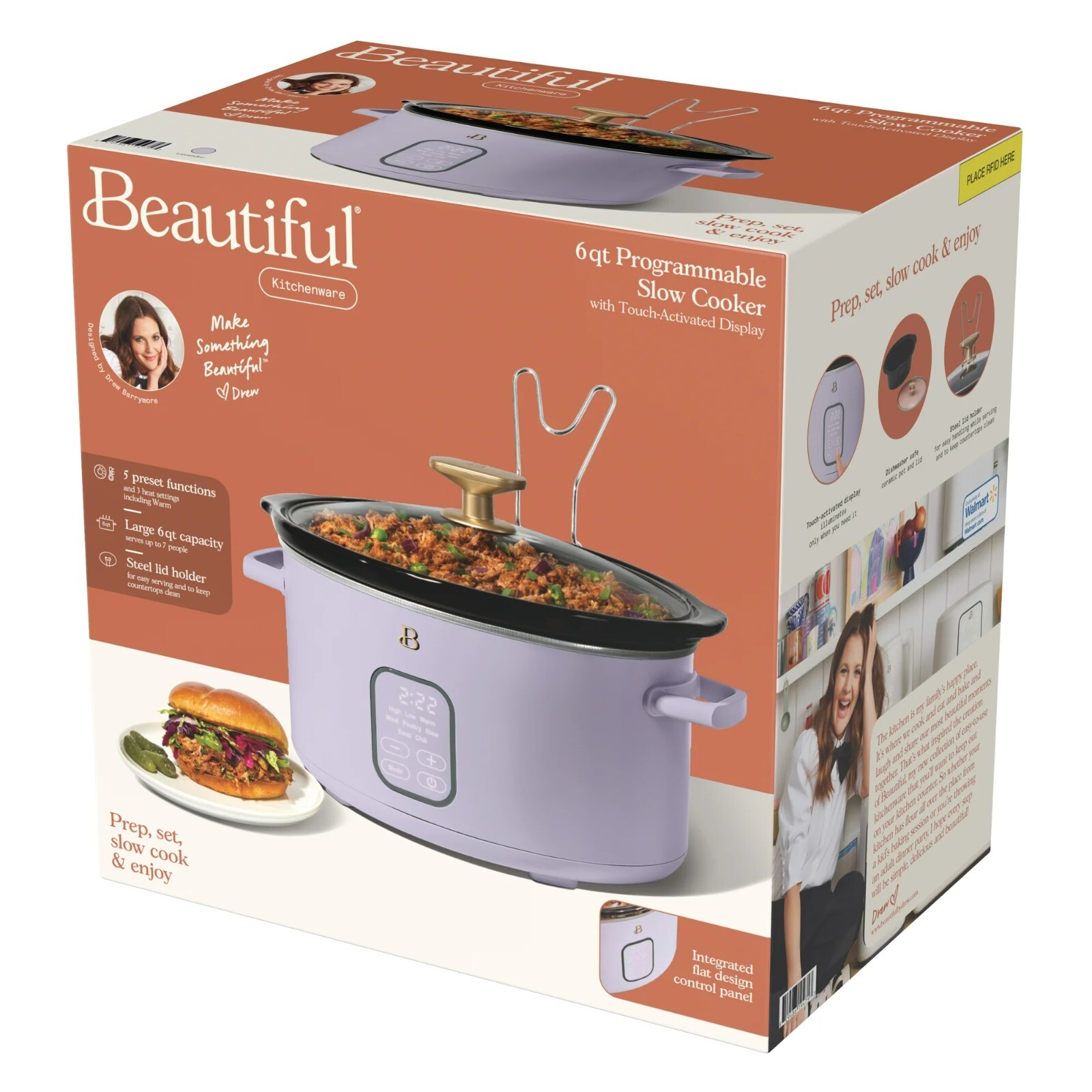 Beautiful 6 Qt Programmable Slow Cooker 5 Functions, Lavender by Drew ...