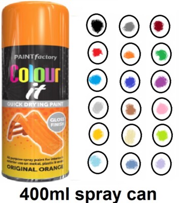 COLOUR IT SPRAY PAINT CAN BOTTLE GLOSS OR MATT FINISH 400ML METAL WOOD ...