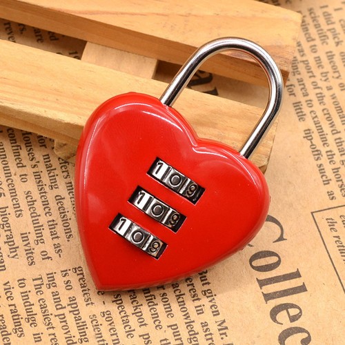 Cute Heart Shape Digital Combination Password Mini Lock Security ...