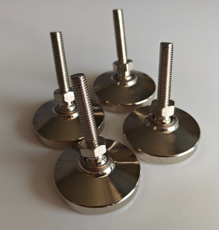 Set of 4 Steel Adjusting Foot Screw M8 Table Leg Chair Foot Pad Screw ...