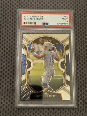 2020 Panini Select Justin Herbert Concourse #44 Rookie Card RC PSA 9 ...