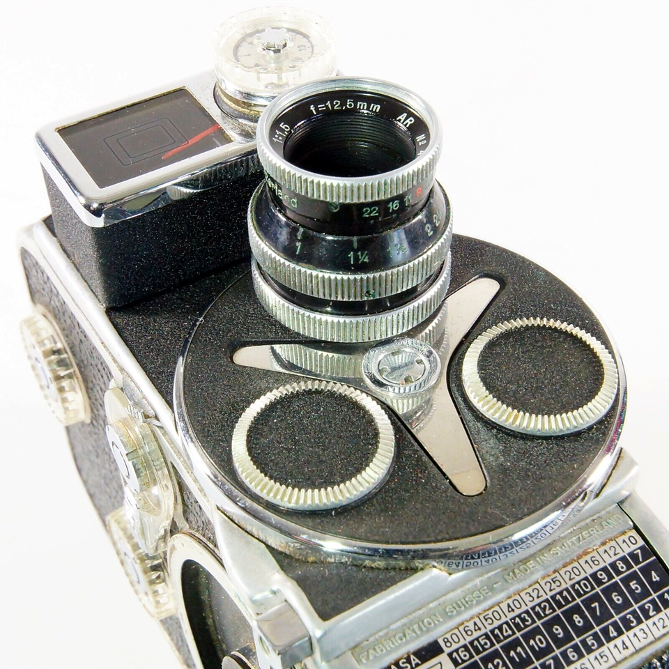 Paillard Bolex D8L 8mm Movie Camera With Switar f1.5 12.5mm Lens, Grip ...
