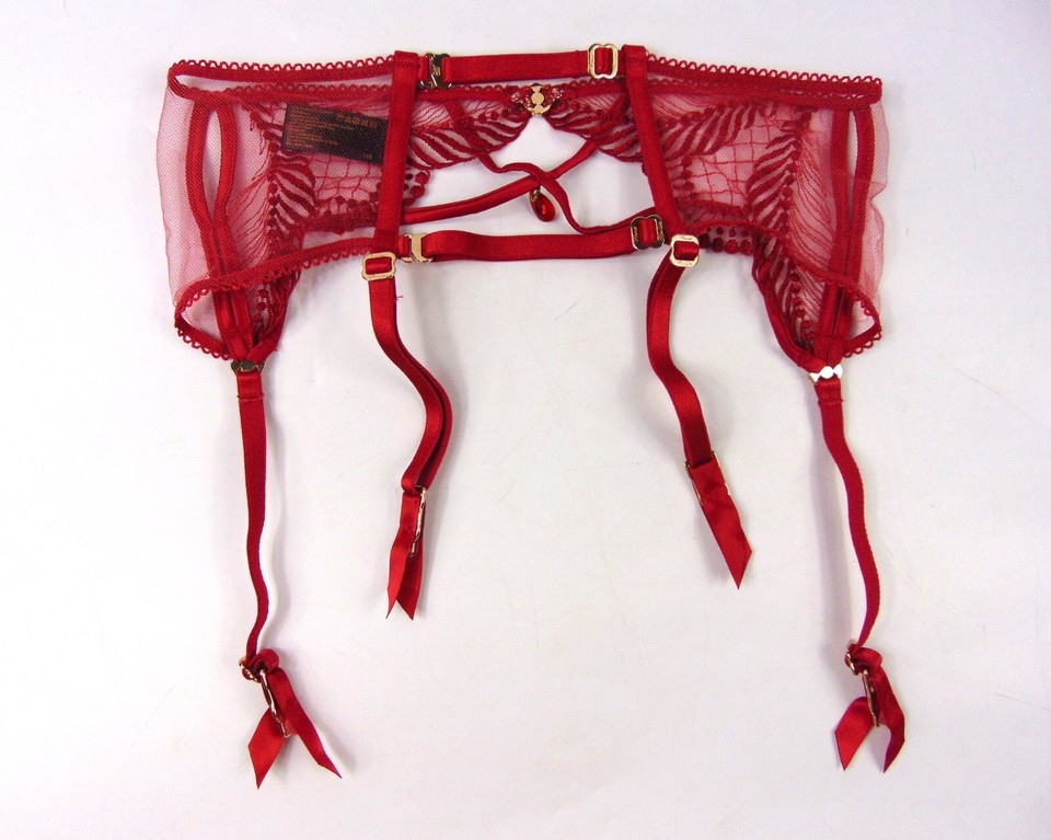 Honey Birdette Prince Red Suspender Garter Belt | Size S | eBay