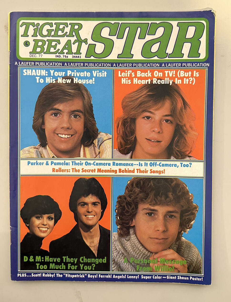 1977 December TIGER BEAT STAR Magazine Leif Garrett, Willie Ames (B17 ...
