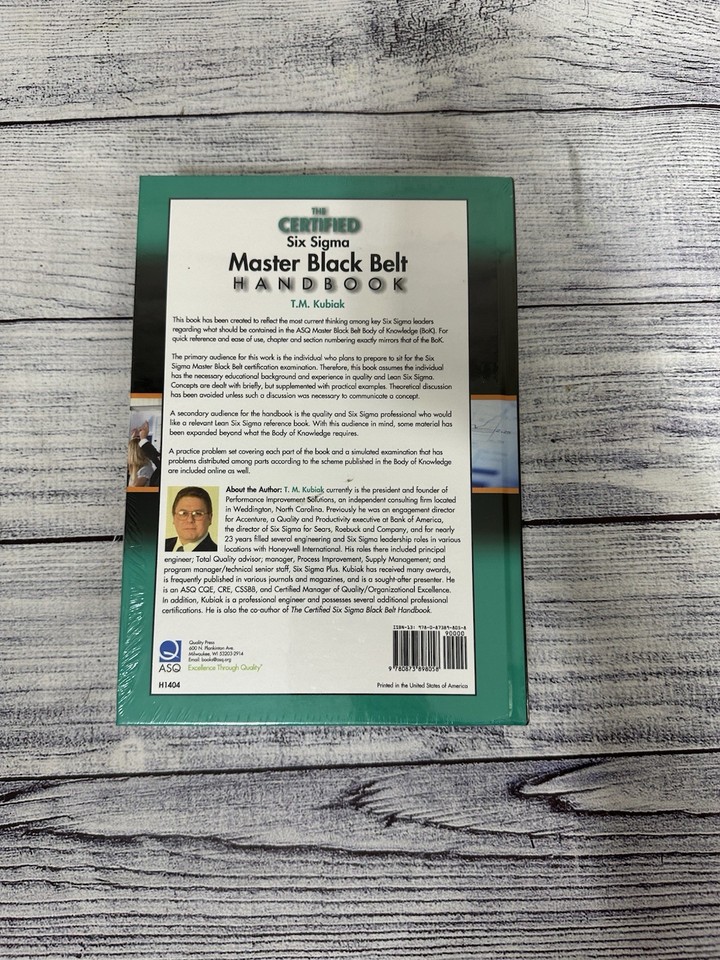 The Certified Six Sigma Master Black Belt by T. M. Kubiak - Sealed ...