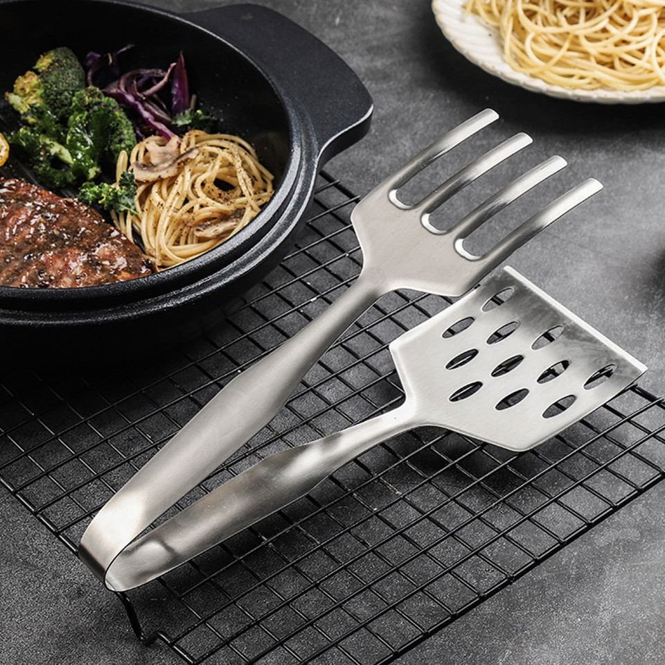 1Pc Stainless Steel Food Clip Barbecue Steak Tong Fried Fish Tong ...