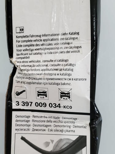 BOSCH - WINDSHIELD WIPER BLADE SET P/N: 3397009034 2 X 650MM/26" | eBay