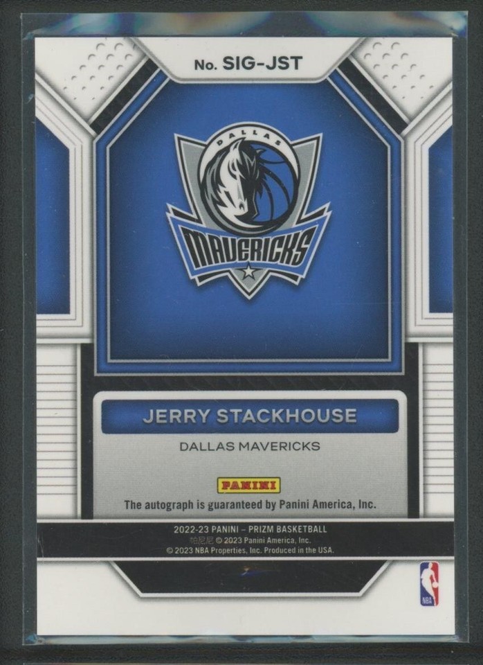 2022-23 JERRY STACKHOUSE AUTO PANINI PRIZM SIGNATURES AUTOGRAPHS | eBay