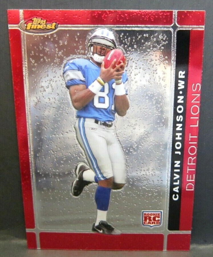 Calvin Johnson RC 2007 Topps Finest Rookie Card#135!Lions WR RC GOAT ...