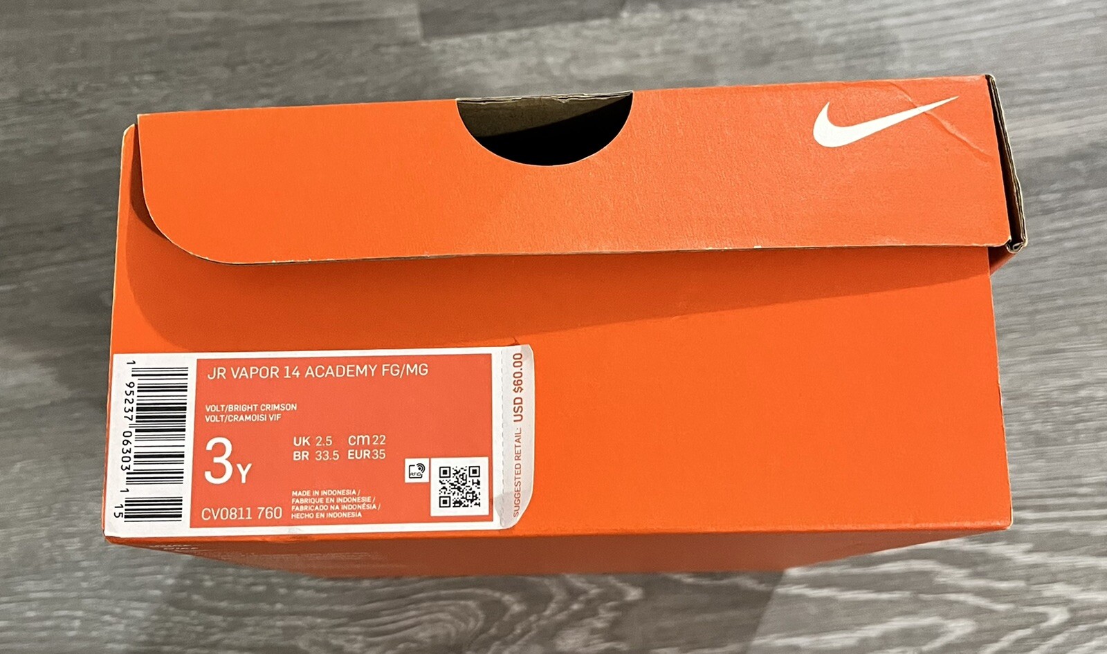 Nike Empty Shoe Box Size 3Y Orange Nike Shoebox Replacement Box ...