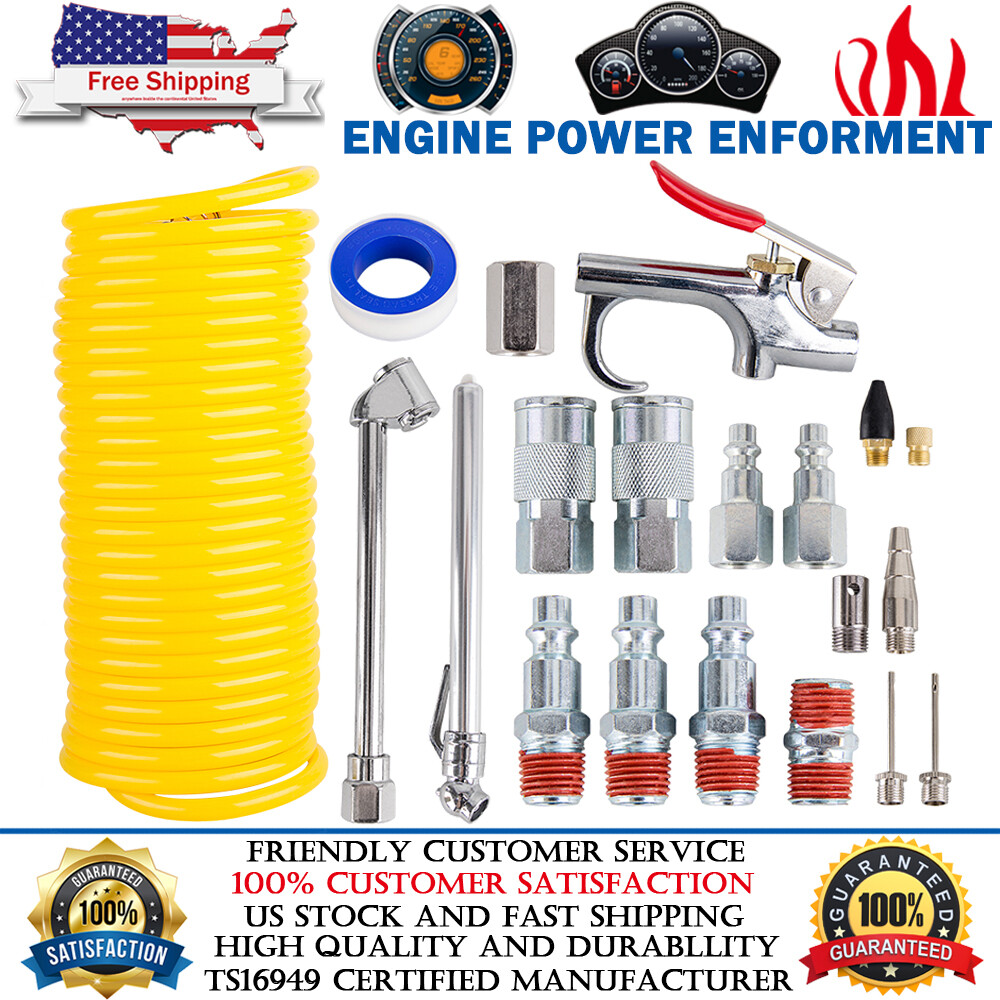 Air Compressor Tire Hose Kit Inflate 20 Pcs Accessory Piece Nozzles ...