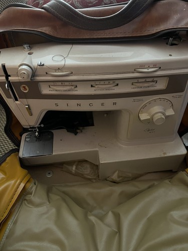 Singer Stylist 834 Electric Sewing Machine W/ Pedal Leather Case And ...