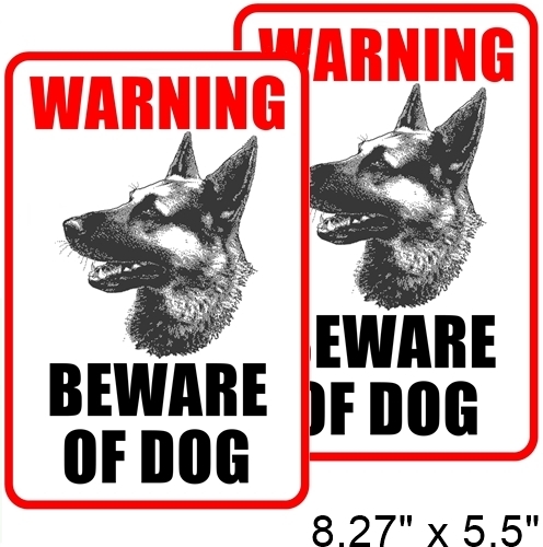 2 BEWARE OF DOG Window Door Wall Security Warning Vinyl Sticker Decal ...