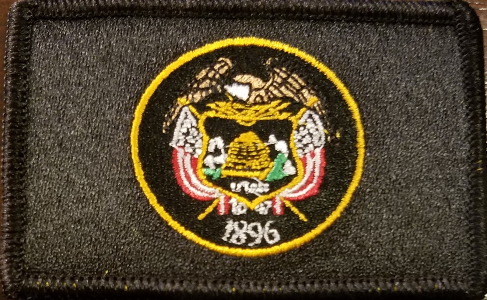 Utah State Flag Patch W/ Hook Adhesive Fastener Tactical Black Version ...