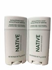 Native Men's Natural DEODORANT Eucalyptus & Mint 2.65 oz Pack Of 2 Fast ...
