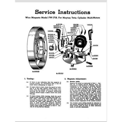 Maytag Multi Motor Hit Miss Engine Service Manual 82 92 B FW-1718 3023 ...