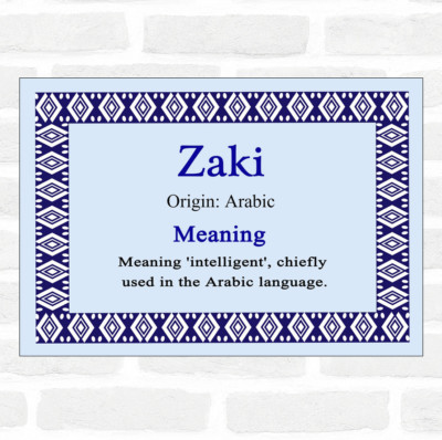 Zaki Name Meaning Blue Certificate | eBay UK