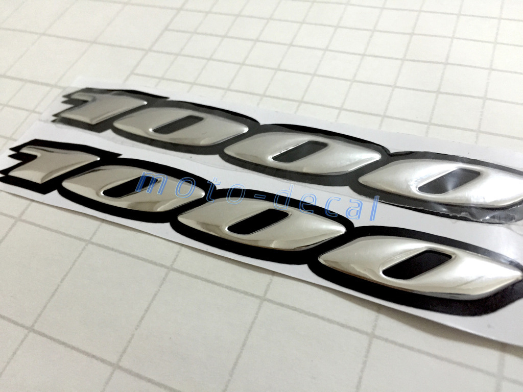 GSX-R GSXR 1000 Raised 3D Chrome Silver Decal Emblem For Tank Fairing ...