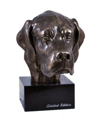 English Pointer - Dog statue, bust on stone base, sculpture, trophy for ...