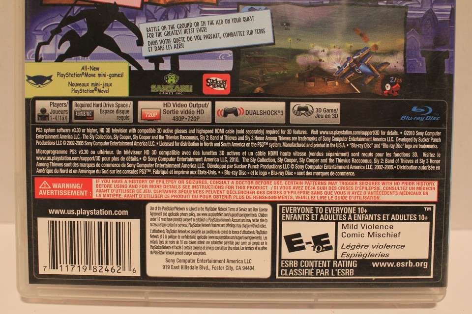 The Sly Collection (Sony PlayStation 3/PS3) Sly Cooper Trilogy CIB ...