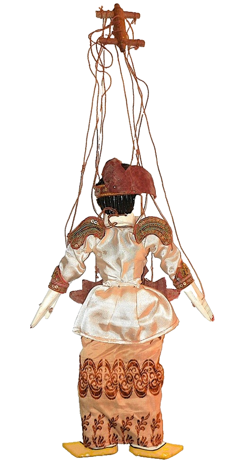 Vintage Burmese Asian Wood String Puppet 16" | eBay