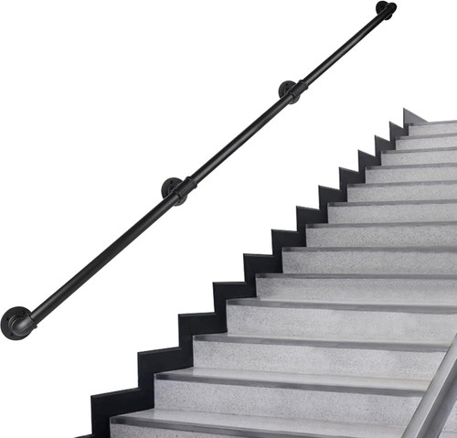 12FT Pipe Rail Grab Stair Handrail Staircase Banister Bathroom Bar Loft ...
