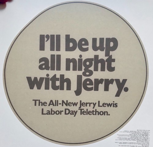 Vintage Jerry Lewis Telethon Iron On Transfer MDA muscular Dystrophy ...