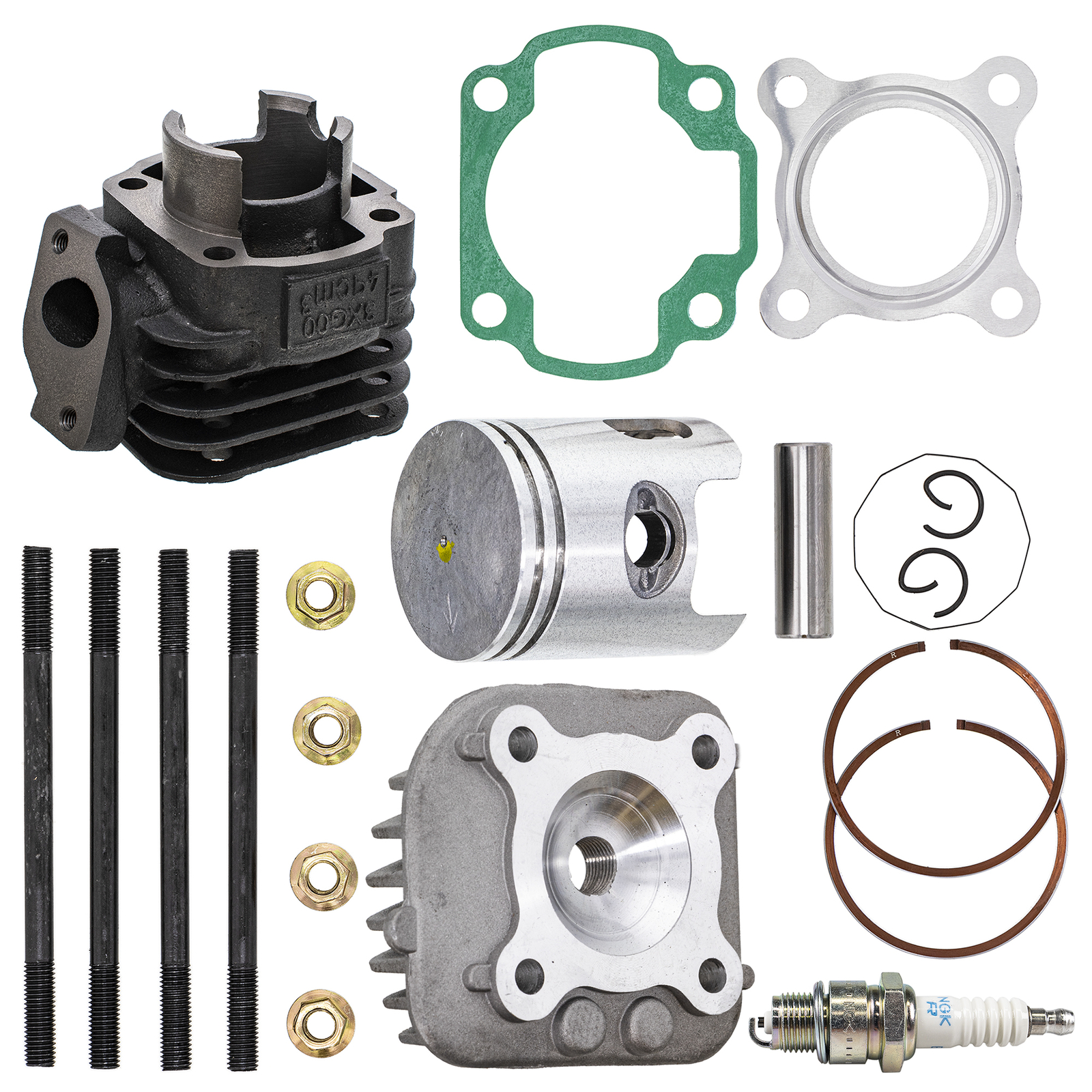 NICHE 50cc Piston Cylinder Head for Yamaha Jog CY50 Zuma YW50 3301-540 ...