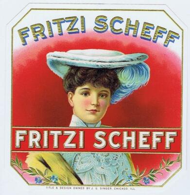 Fritzi Scheff original cigar box label Actress J.G. Singer Chicago IL ...