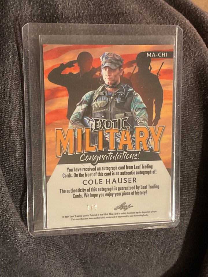 2024 Leaf Exotic Military Cole Hauser Auto Autograph Card 1/1 | eBay