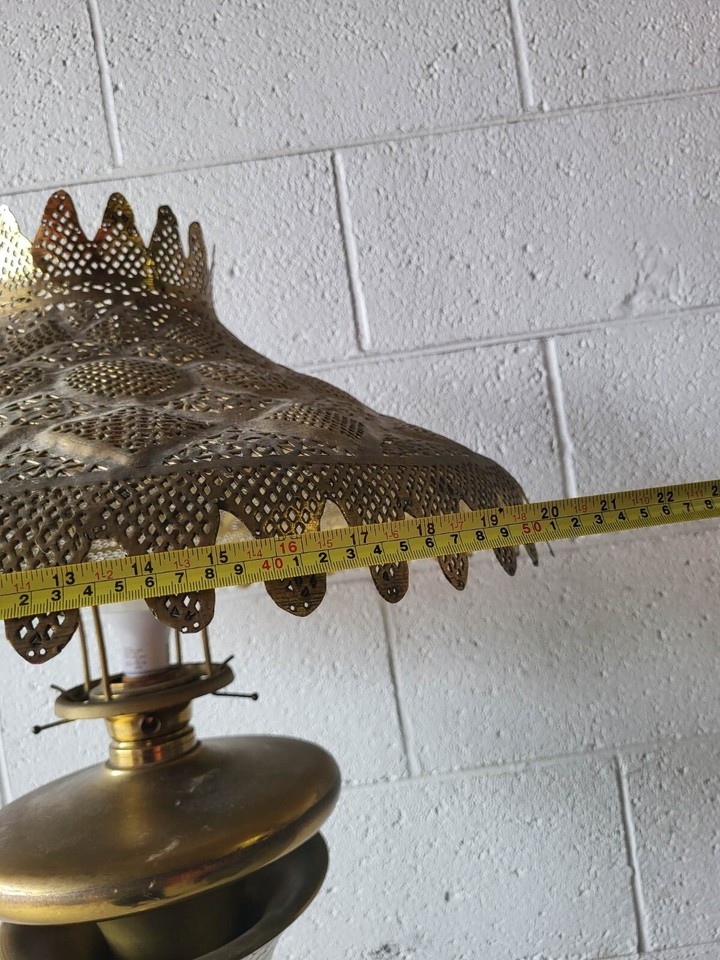Antique 6ft Brass Lamp Judaica Hebrew Biblical Scene/ persian motif ...