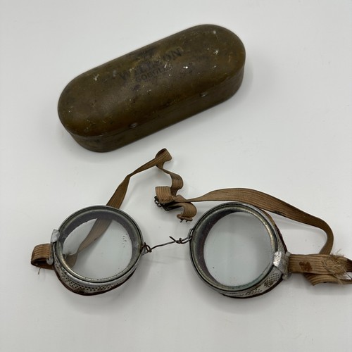 Antique Willson Goggles Safety Glasses With Case Steampunk | eBay