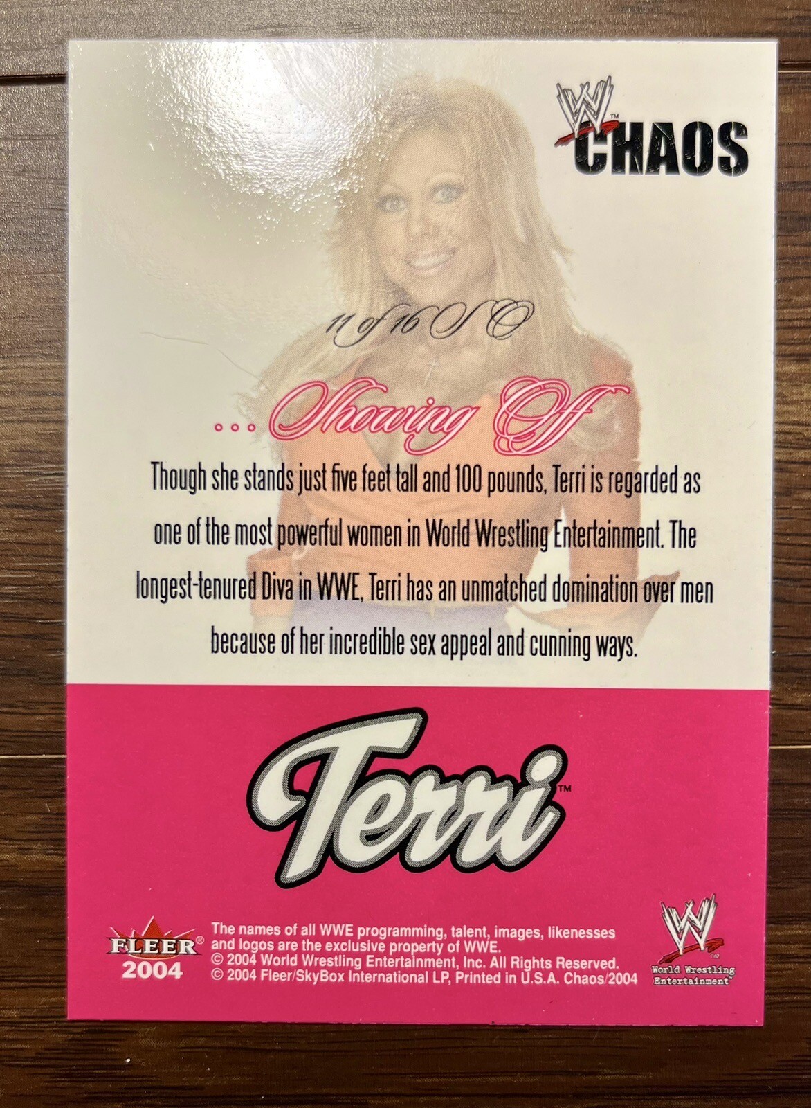 TERRI RUNNELS 🔥🔥2004 Fleer WWE CHAOS DIVAS SHOWING OFF #11SO - FREE ...