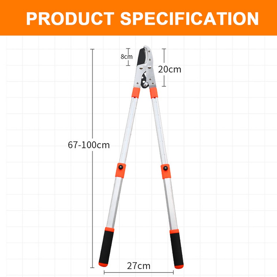 Extendable Anvil Loppers Tree Trimmer 41in Telescopic Heavy Duty Branch ...