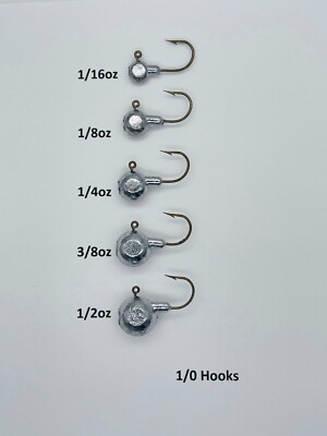 Live Bait Jig Heads 1/16-1/2oz - Short Shank - Unpainted - MADE IN USA ...