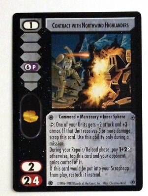 Contract with Northwind Highlanders Battletech CCG Commander's Edition ...