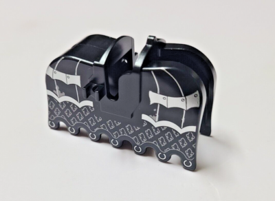 Lego Black Horse Barding Ruffled Edge With Silver Armor & Fleur 10223 ...