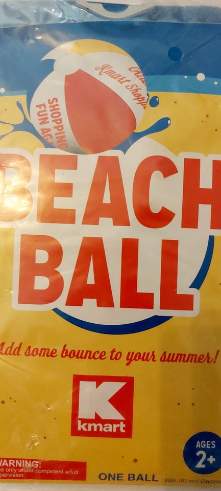 KMART Inflatable Beach Ball Attention Kmart Shoppers 20” Diameter Rare ...