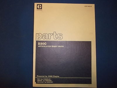 CAT CATERPILLAR D30C ARTICULATED DUMP TRUCK PARTS BOOK MANUAL S/N 7ZC1 ...