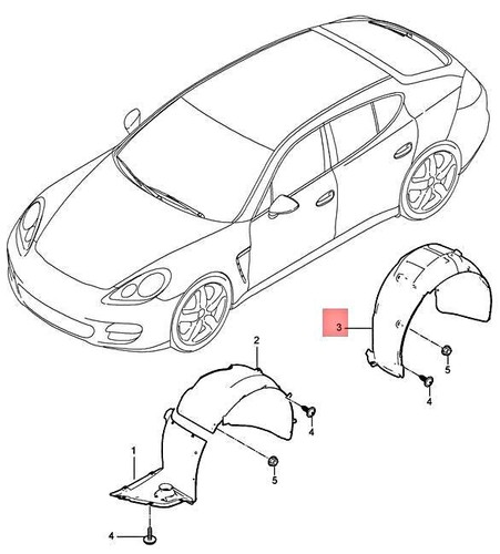 Genuine PORSCHE Panamera Wheel Housing Liner Right Rear 97050413404 | eBay
