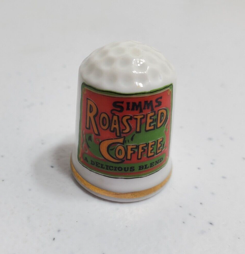 Simms Roasted Coffee A Delicious Blend Porcelain Thimble | eBay