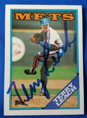 1988 Topps Terry Leach #457 Autographed Signed Baseball Card New York ...