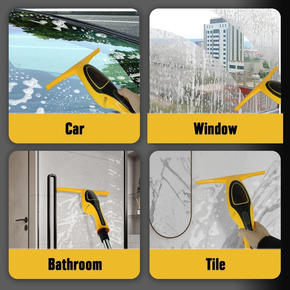 Recharge Cordless Window Vac Squeegee Head Streak Vacuum Cleaner Glass ...