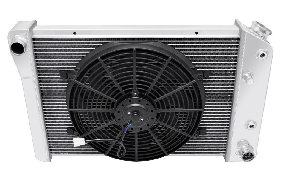 1971-77 Chevy Vega V8 Swap Champion Aluminum 3 Row Radiator, 2-10" Fans ...