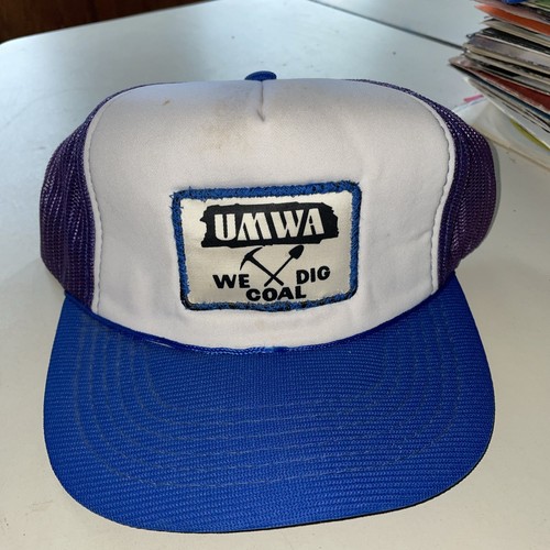 Vintage 80s SnapBack Hat Coal Mine Union UMWA . Dead stock . NWOT. We ...
