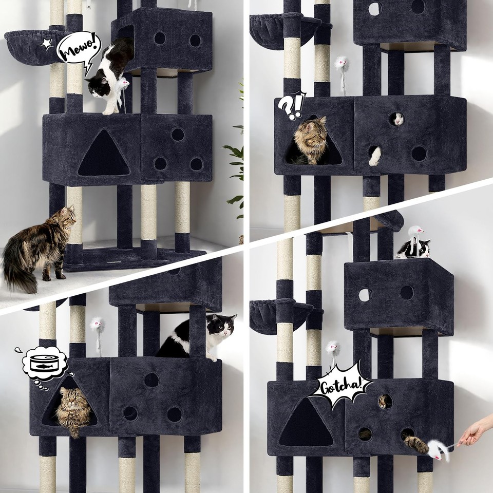 Extra Large Cat Tower, 81-inch Tall Cat Tree for Big Cats 20 lbs, XXL ...
