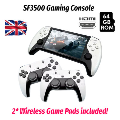 Game Console Retro Handheld 5" Screen HDMI + 2 Wireless Controllers ...