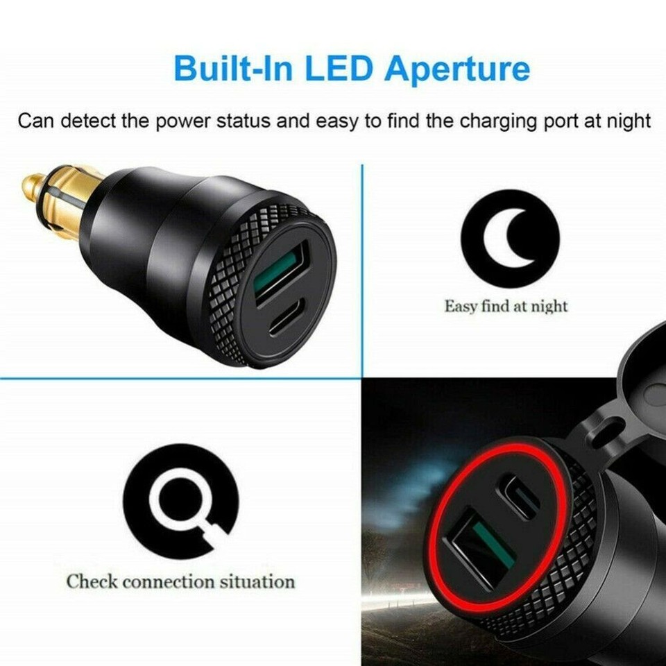 Dual USB Charger Adapter Hella DIN Plug Socket For BMW Ducati Triumph ...